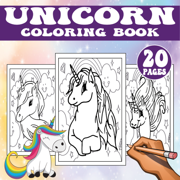 Unicorn Coloring Pages -20 Printable Unicorn Coloring Book - Made By ...