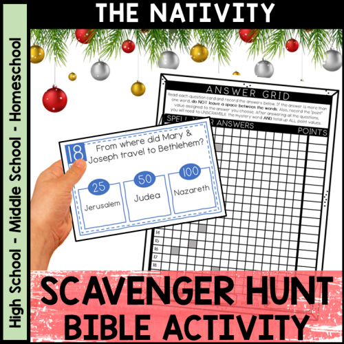 Jesus Birth Nativity Bible Scavenger Hunt Christmas activity | Made By ...