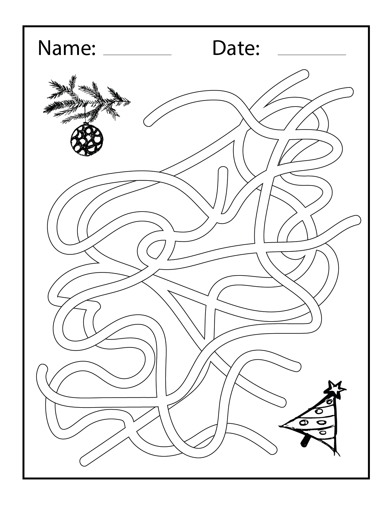 Winter Spaghetti Maze Activity (Winter Activities) Holiday mazes VOL2 ...
