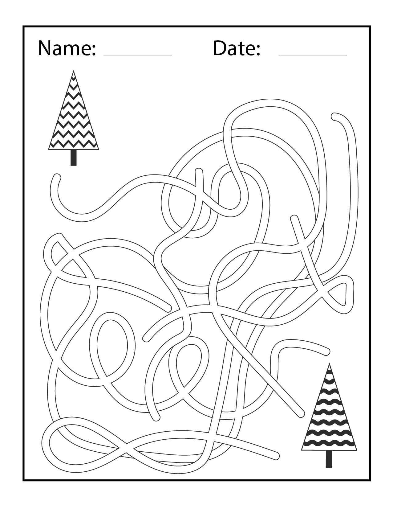 Winter Spaghetti Maze Activity (Winter Activities) Holiday mazes | Made ...