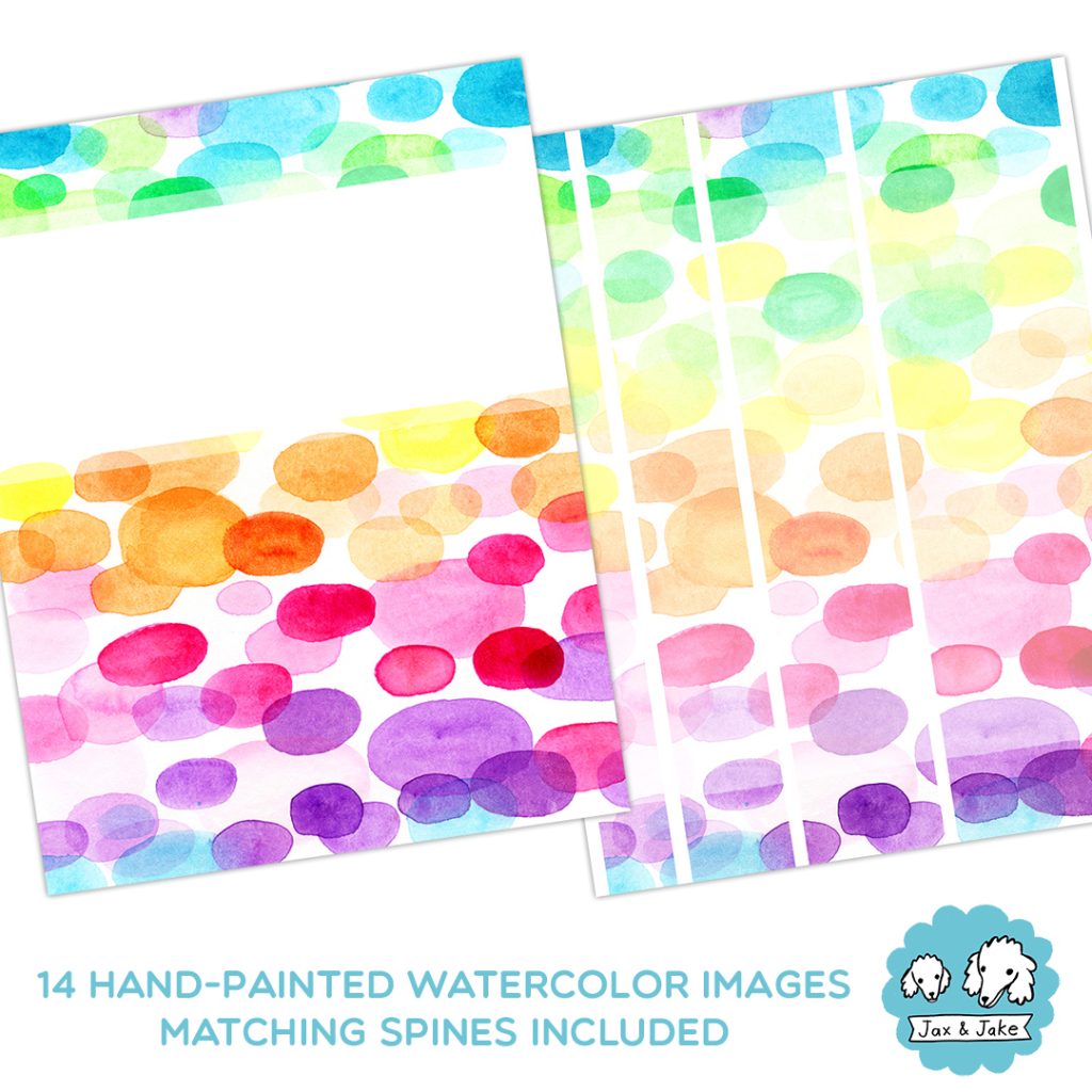 Watercolor Rainbow Editable Binder Covers and Spines, Printable ...