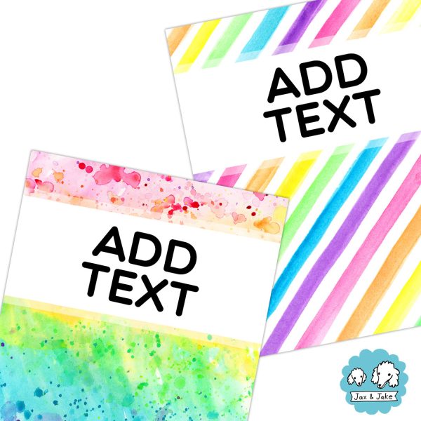 Watercolor Rainbow Editable Binder Covers and Spines, Printable ...