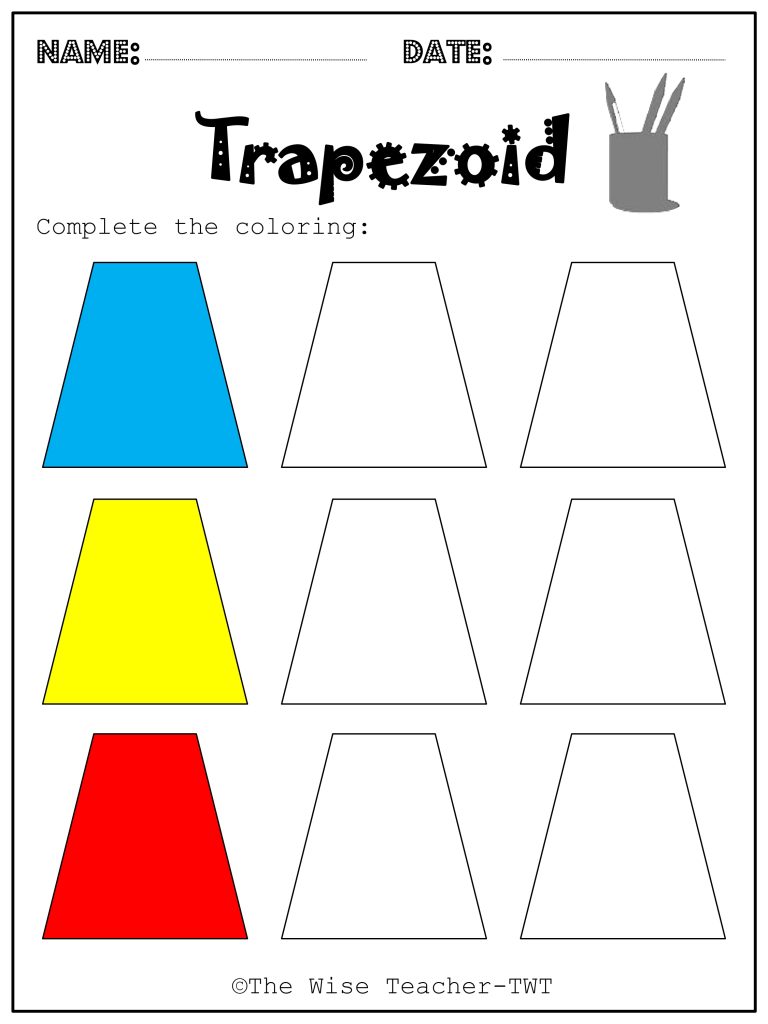 21 2D Printable Coloring Shapes Worksheets | Coloring Pages | Made By ...
