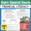 Financial Literacy Earning Spending and Saving Activities Worksheets ...