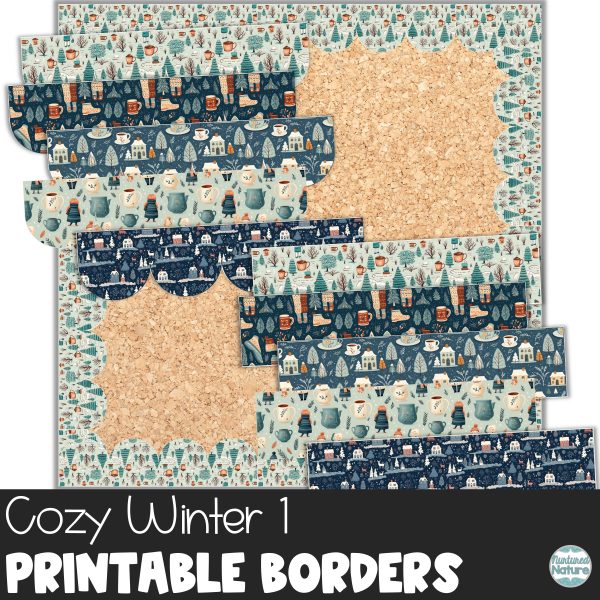 Winter Bulletin Board Borders Printable for January - Cozy Hygge 1 ...