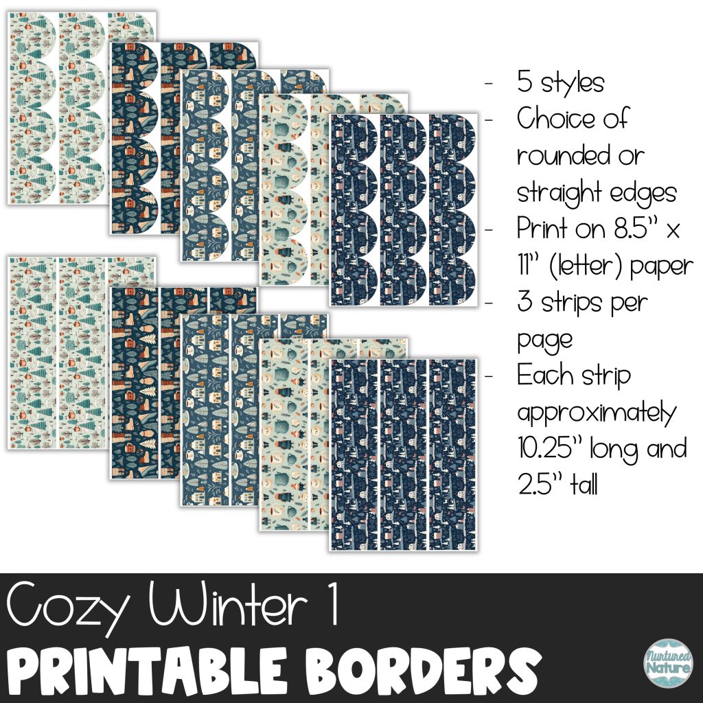 Winter Bulletin Board Borders Printable for January - Cozy Hygge 1 ...