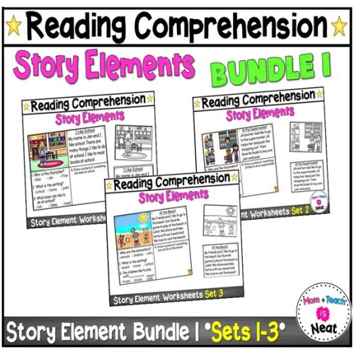 Kindergarten Story Element Worksheets Bundle 1: Sets 1-3 *Reading ...