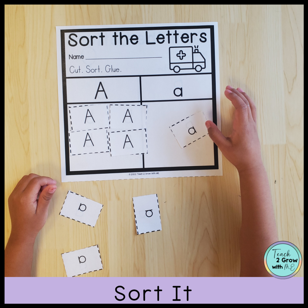 Alphabet Cut and Paste Letter Sorts Capital and Lowercase Letters NO ...