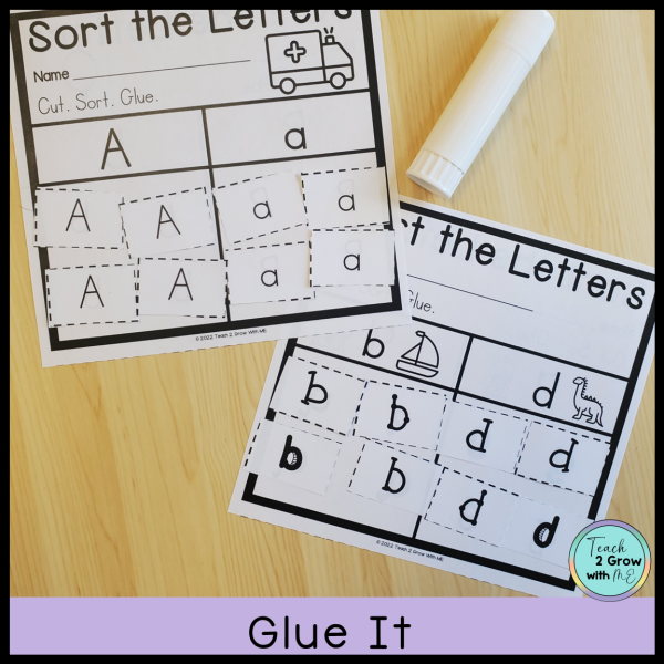 Alphabet Cut and Paste Letter Sorts Capital and Lowercase Letters NO ...