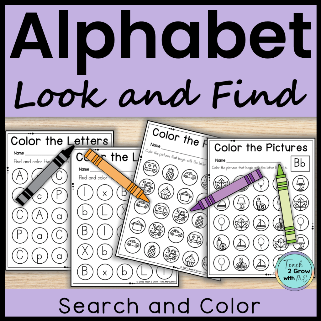 Alphabet Look and Find Letters Beginning Sounds Recognition Capital ...