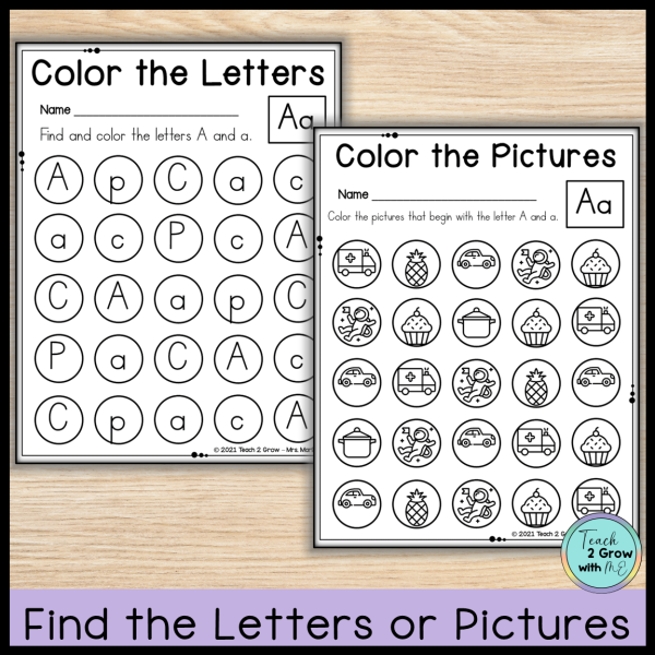 Alphabet Look and Find Letters Beginning Sounds Recognition Capital ...