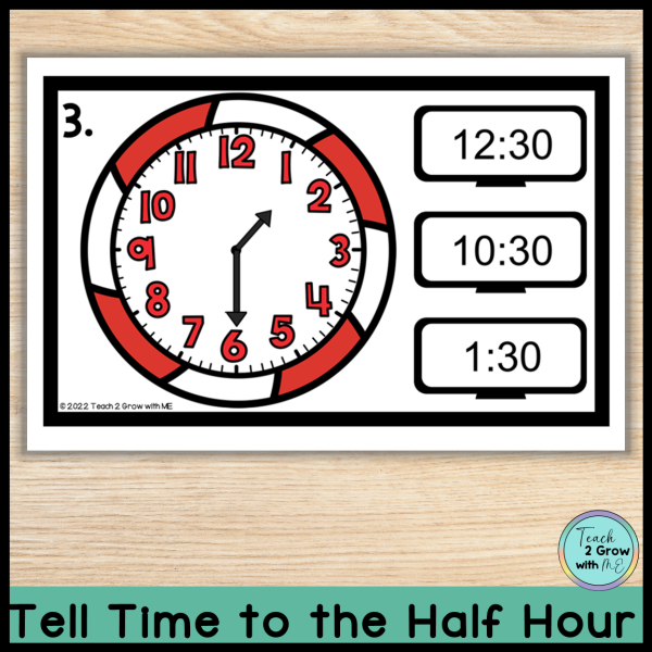 Christmas Clip Cards Telling Time to the Half Hour Task Cards | Made By ...