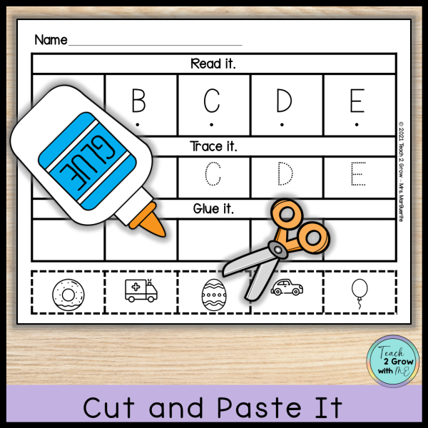 Alphabet Cut and Paste Letter Recognition and Beginning Letter Sounds ...