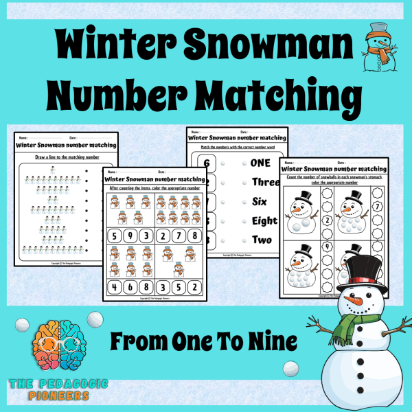 Winter Snowman Number Matching | Snowman Numbers Recognition Activity ...