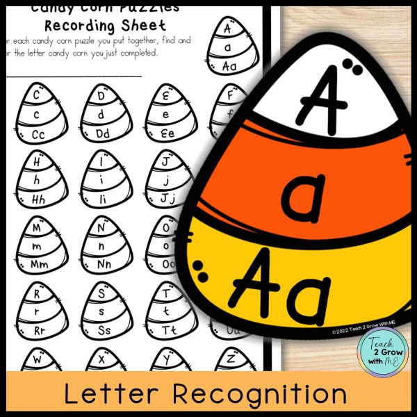 Halloween Literacy and Math Candy Corn Puzzles BUNDLE - Made By Teachers