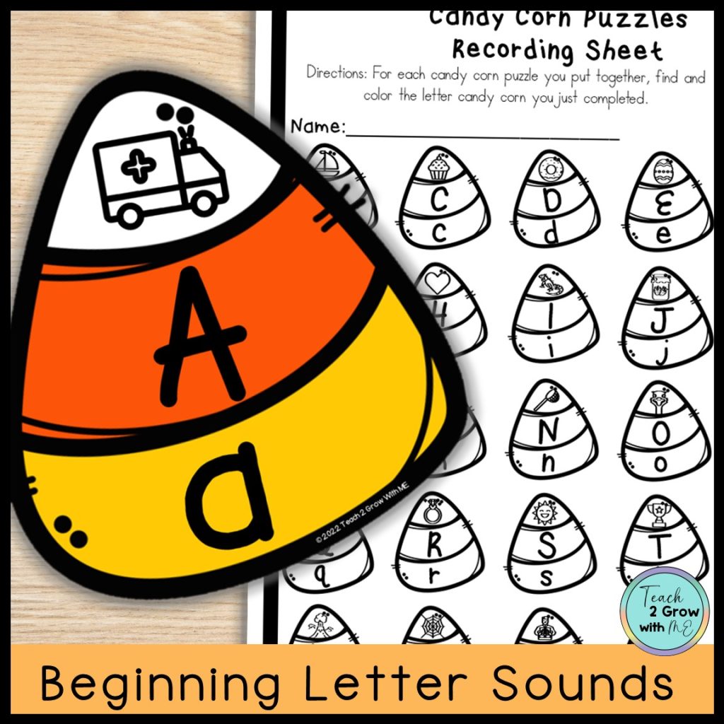 Halloween Literacy and Math Candy Corn Puzzles BUNDLE - Made By Teachers