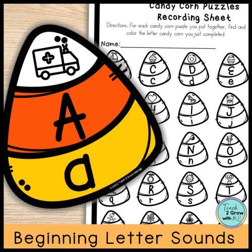 Halloween Literacy and Math Candy Corn Puzzles BUNDLE - Made By Teachers