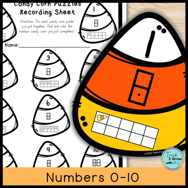Halloween Literacy and Math Candy Corn Puzzles BUNDLE - Made By Teachers