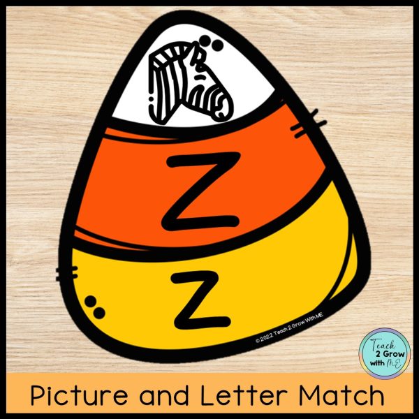 Halloween Beginning Letter Sounds Candy Corn Puzzles Kindergarten & 1st ...