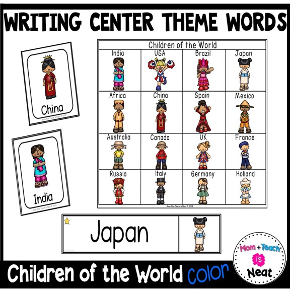Kindergarten Writing Center Words- Picture/Vocabulary Card Theme ...