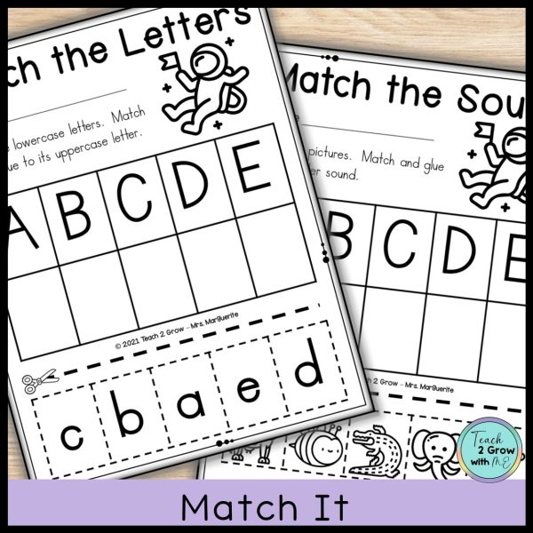 Letter Recognition & Beginning Letter Sounds Cut and Paste Activities ...