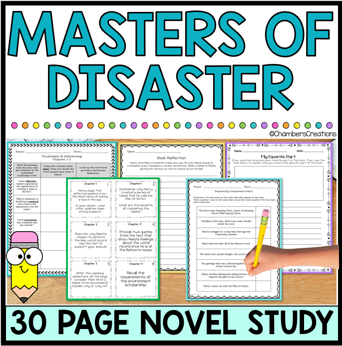 Masters of Disaster Novel Study Gary Paulson | Made By Teachers