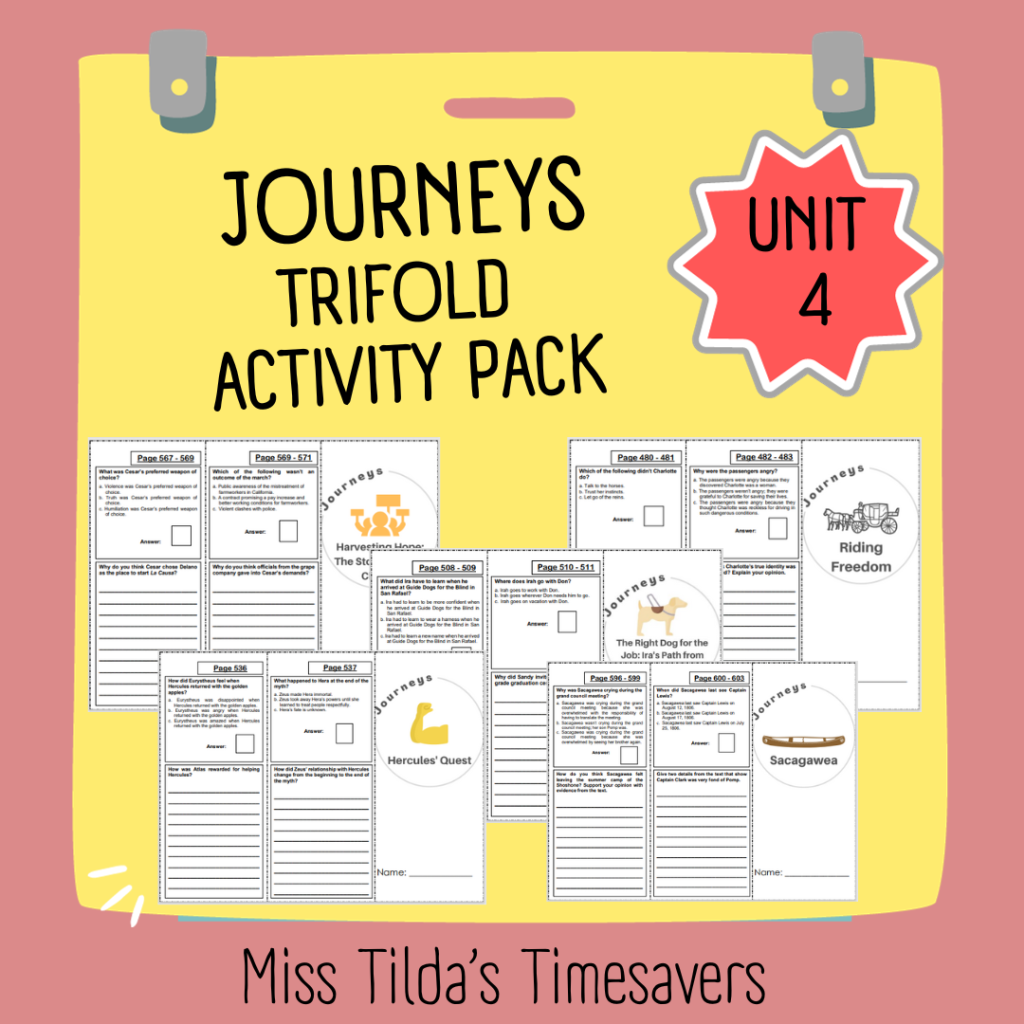 4th Grade Journeys Activity Pack - Unit 4 | Made By Teachers