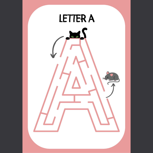 Uppercase Alphabet Maze Worksheets, Ideal for preschoolers and early ...