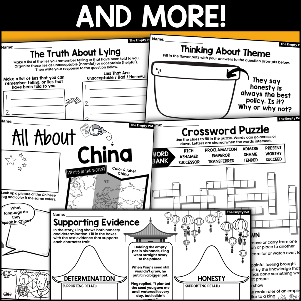 The Empty Pot Interactive Read-Aloud Activities - Made By Teachers