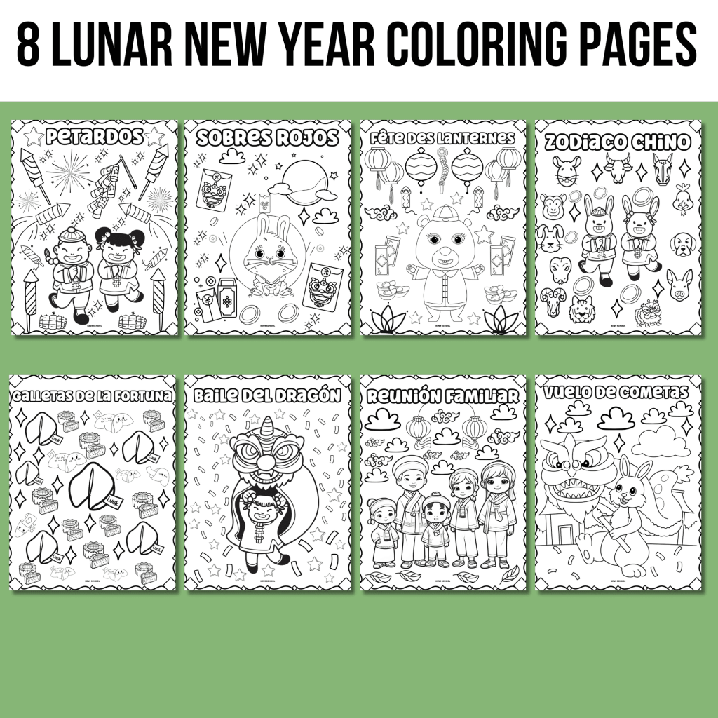Spanish Chinese New Year Zodiac Animals Coloring Pages|chinese ...