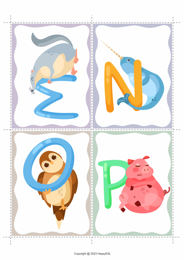 English Alphabet Flashcards | Animal Themed | Made By Teachers