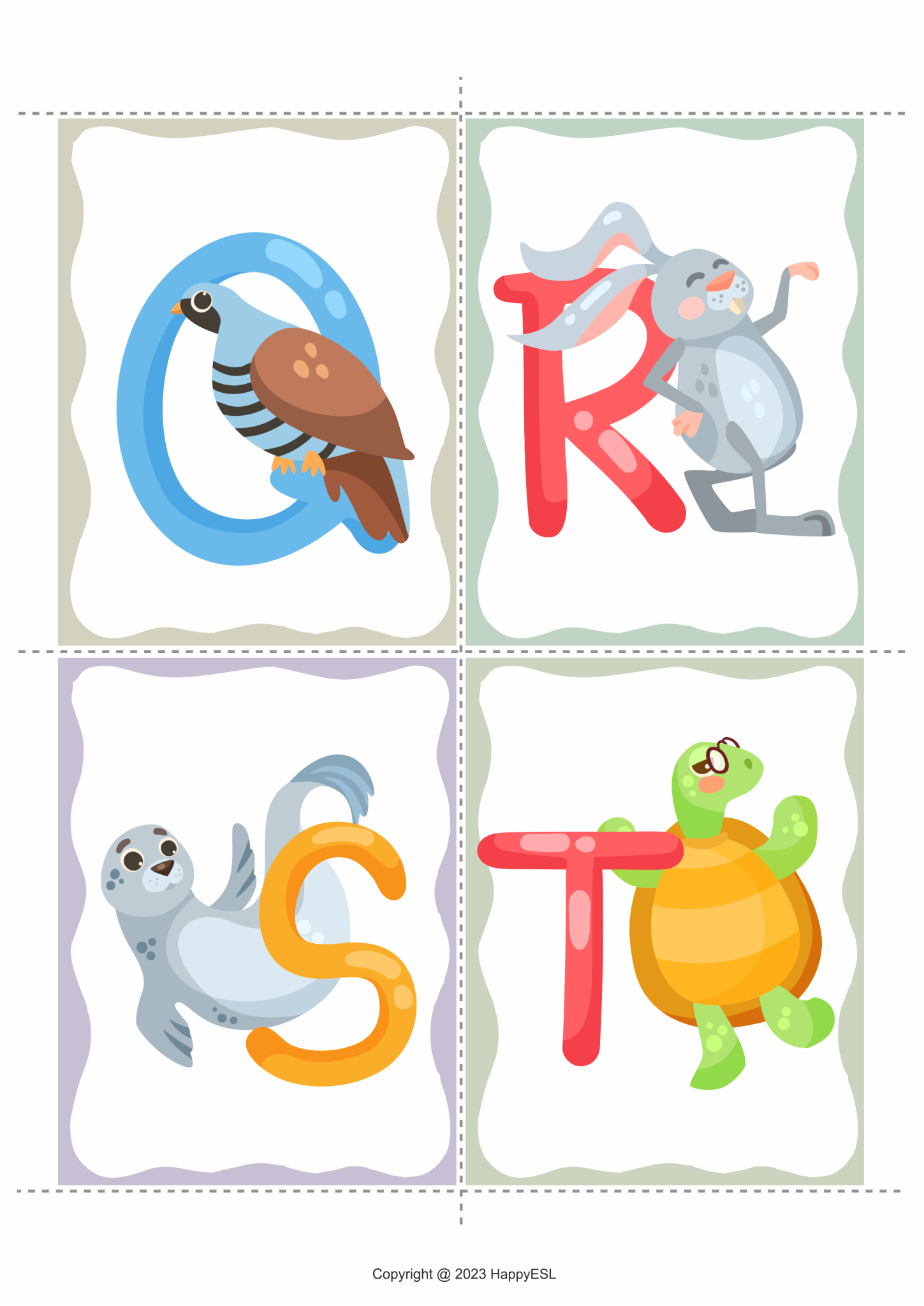 English Alphabet Flashcards | Animal Themed | Made By Teachers