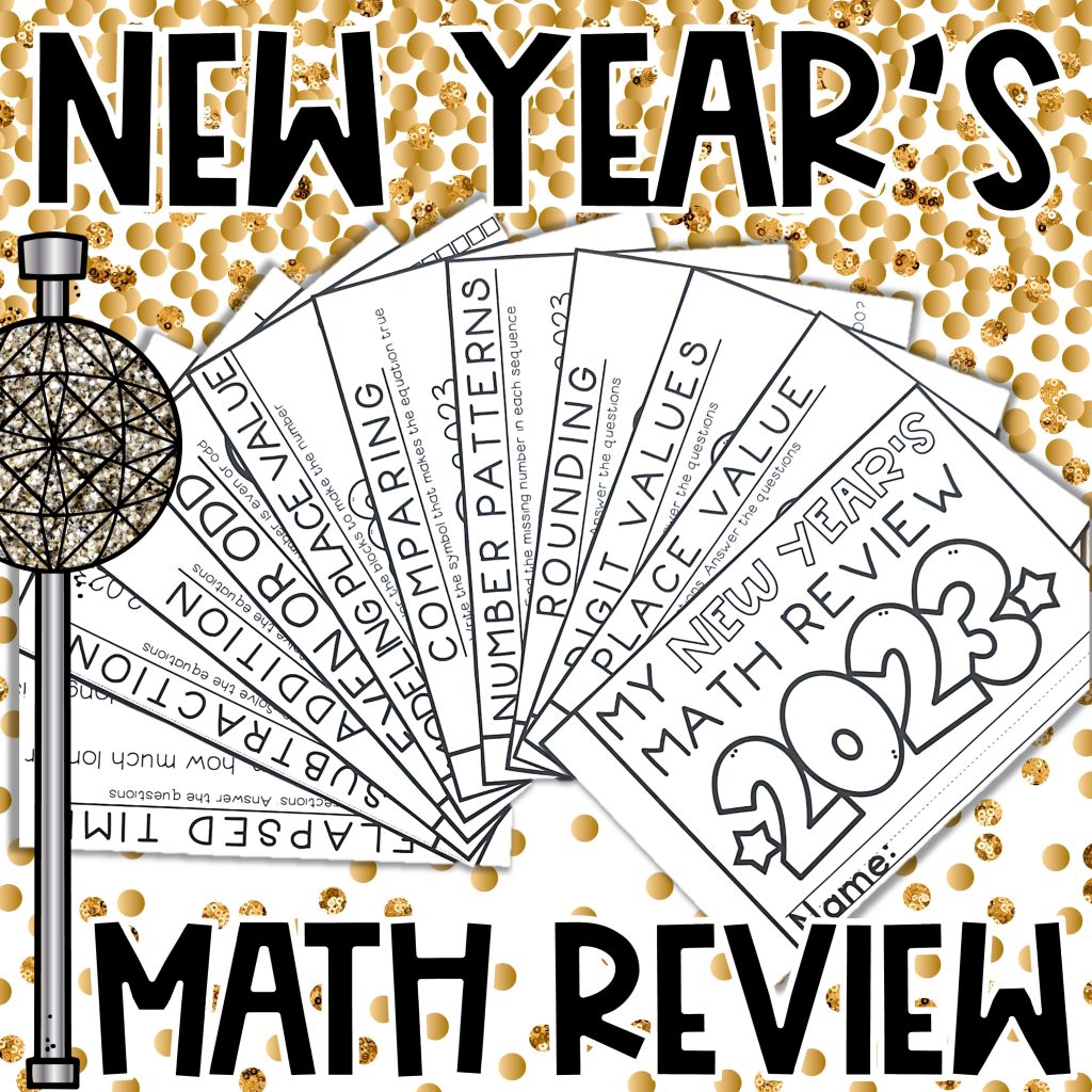 New Years 2024 Math Review Activity Booklet | Made By Teachers