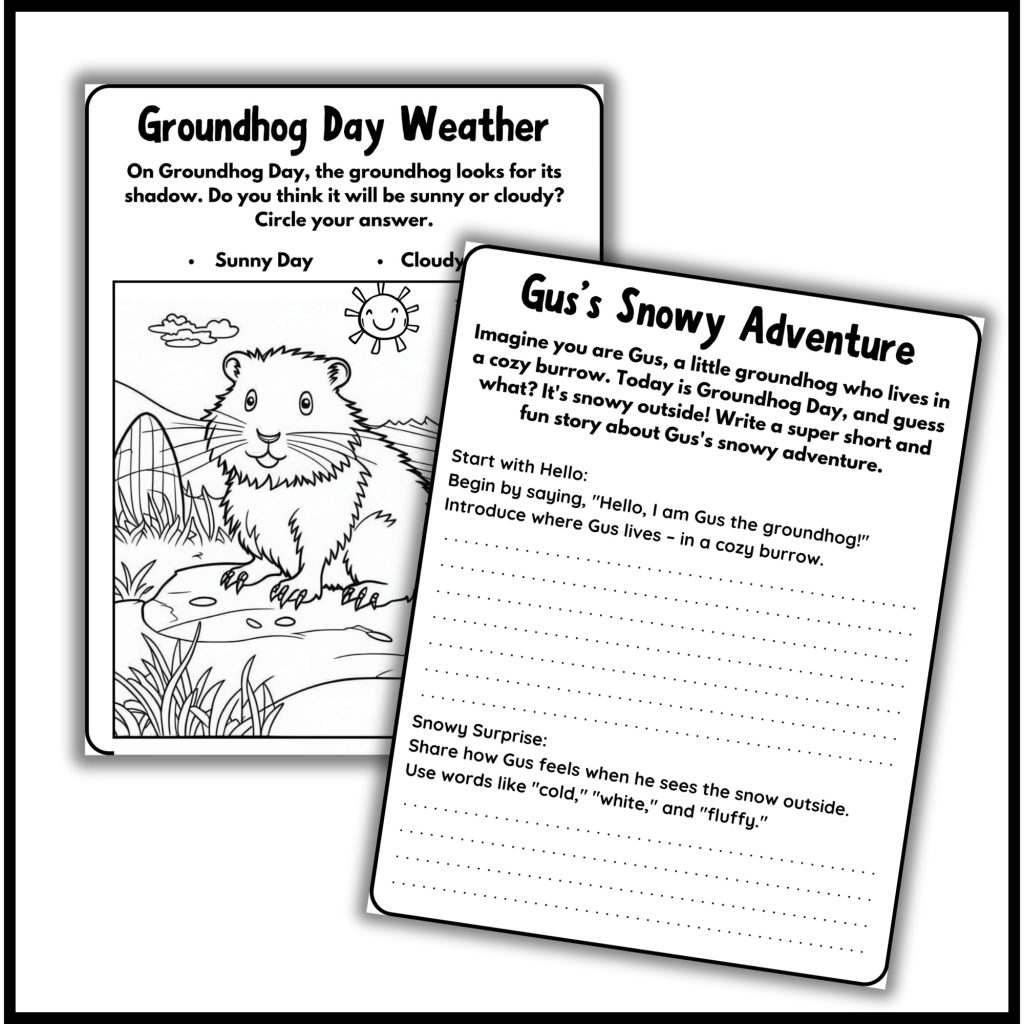 Groundhog Day Activity & Writing Prompts | February K-2 Worksheets ...