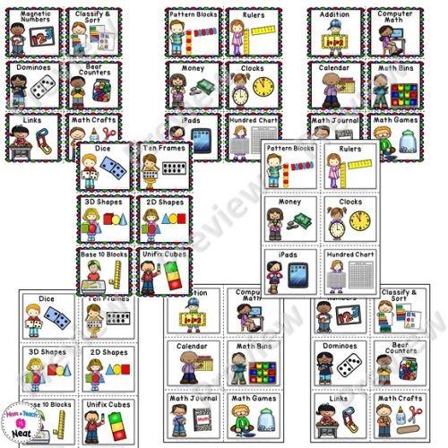 Math Station Pocket Chart Labels (Set 1) | Made By Teachers