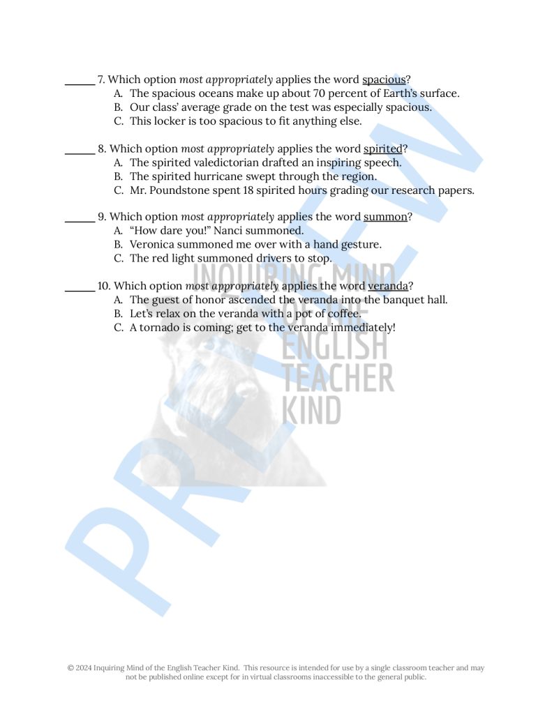 "The Dinner Party" by Mona Gardner Vocabulary Games and Activities ...