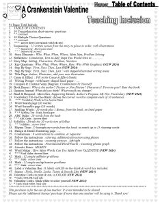 A Crankenstein Valentine Read Aloud Book Study Companion Reading ...