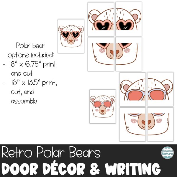 January Door Decor - Retro Winter Bulletin Board - Polar Bear Name Tags ...