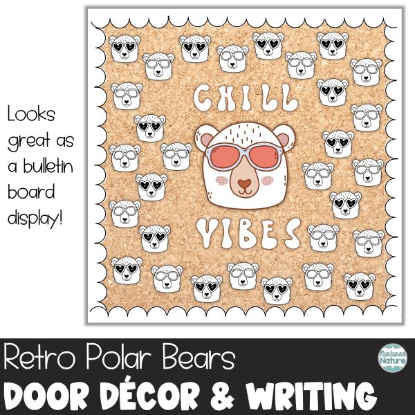 January Door Decor - Retro Winter Bulletin Board - Polar Bear Name Tags ...