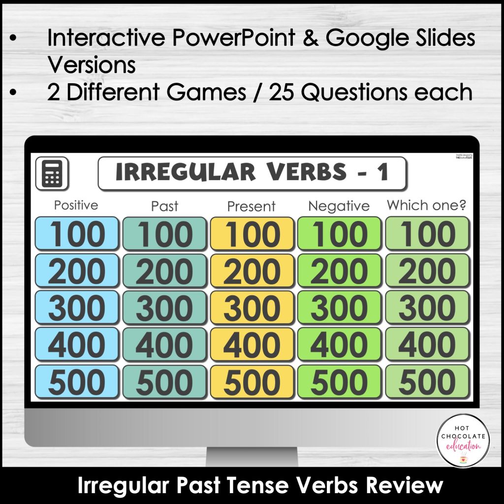 Past Tense Irregular Verbs - PowerPoint + Google Digital Game Show ...