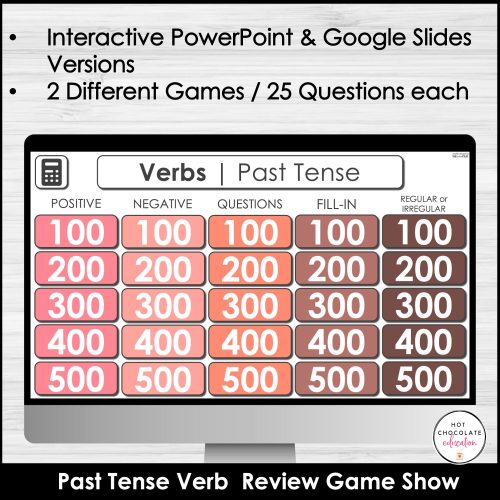Past Tense Verb Review - Regular Verbs Game Show | PowerPoint + Google ...