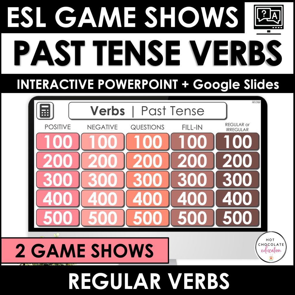 Past Tense Verb Review - Regular Verbs Game Show | PowerPoint + Google ...