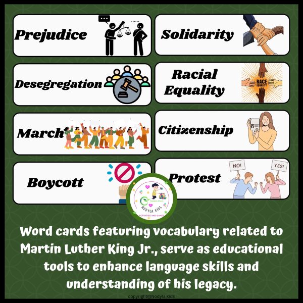 Martin Luther King Jr. words Cards | Engaging Activity for MLK Day ...