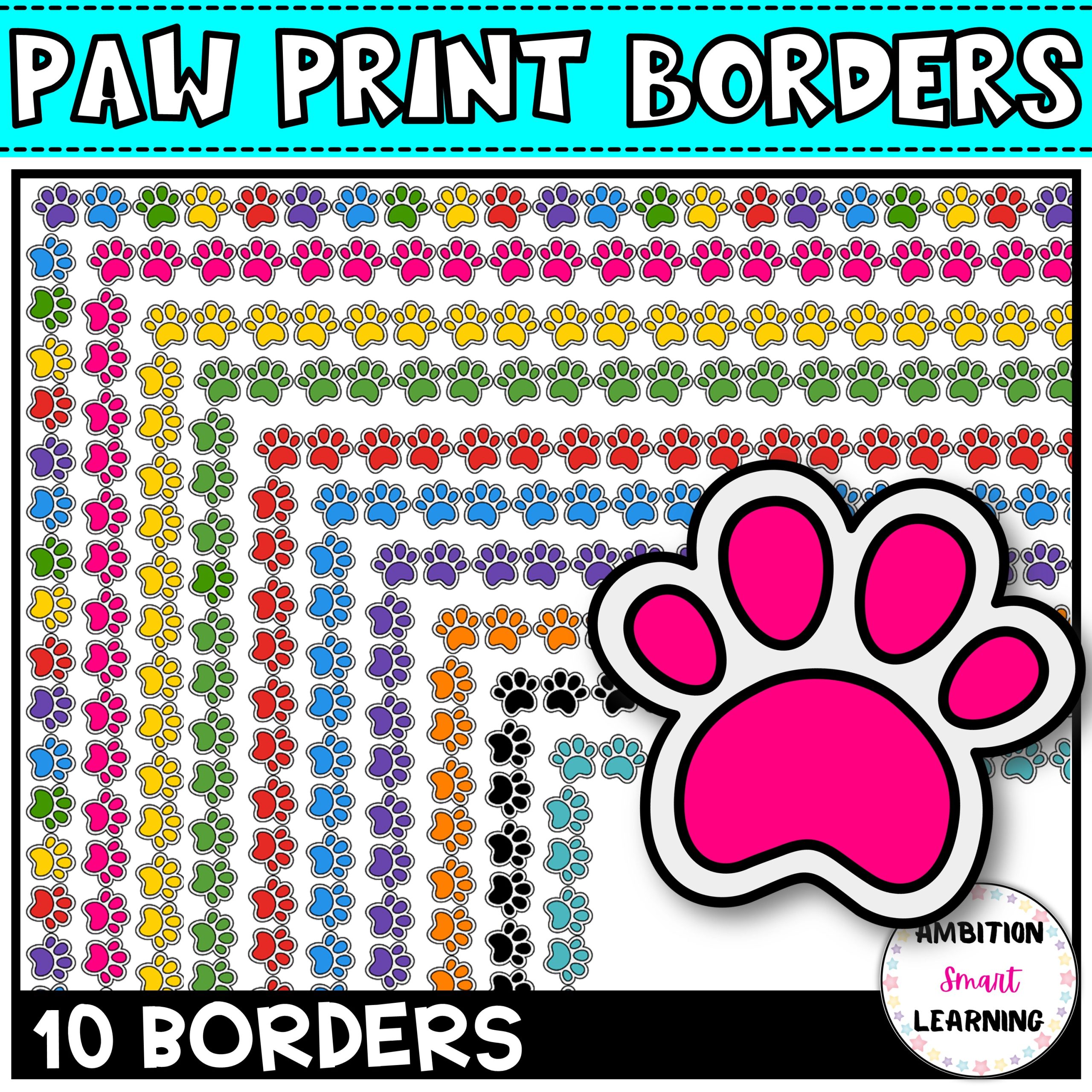 Paw Print Backgrounds | Digital Papers - Animal or Pet Foot Prints Clip ...