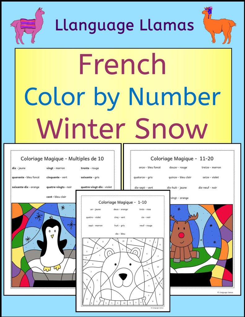 French Color by Numbers 1-10, Teen Numbers and Multiples of 10 ...