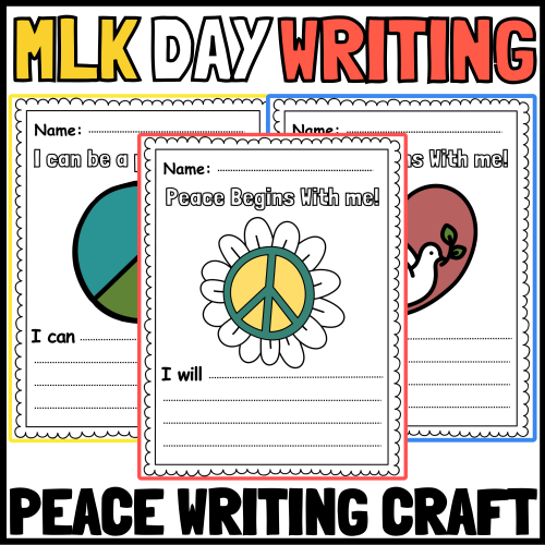 Martin Luther King Jr Crafts -MLK Day Peace Craft And Writing - MLK ...