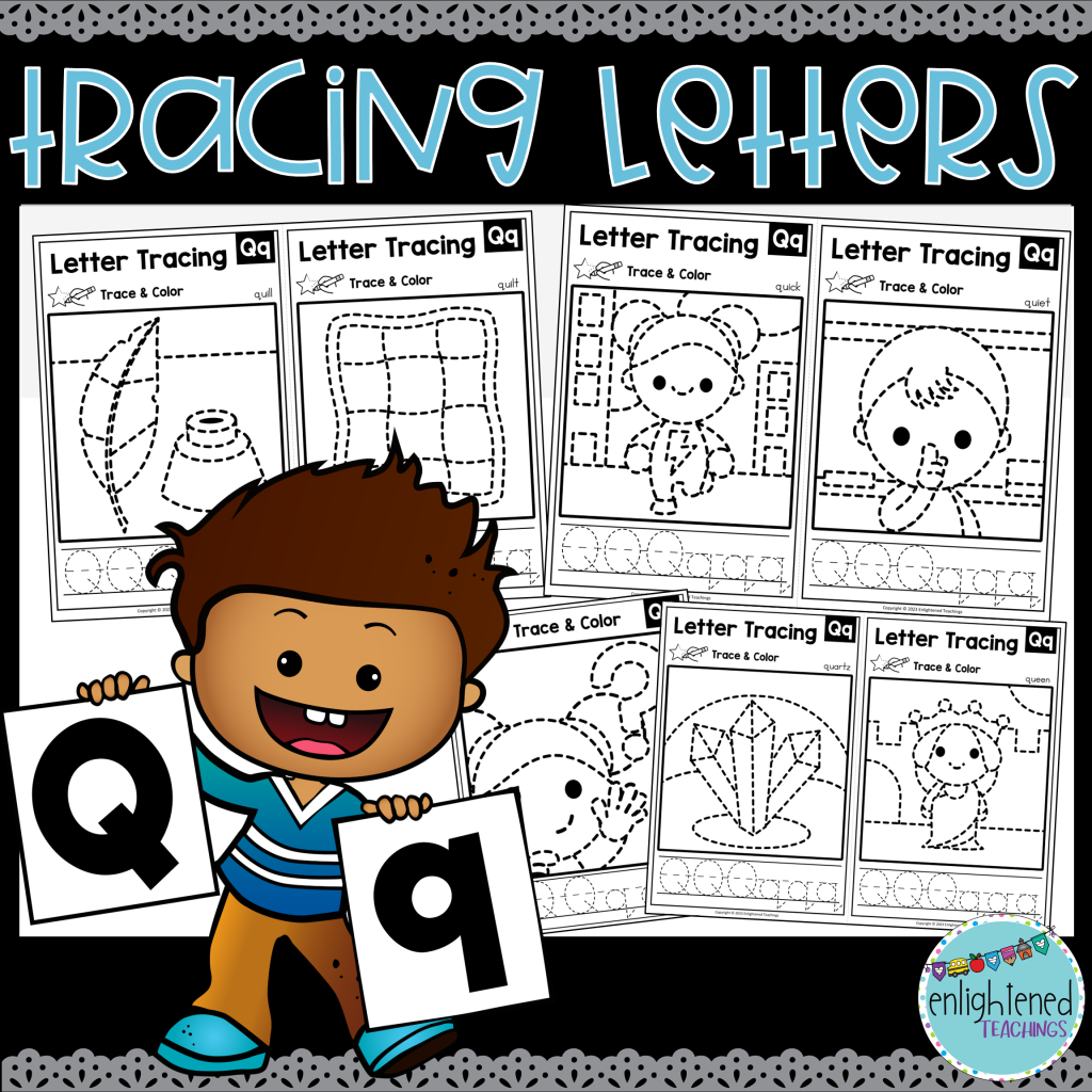 Letter Q Tracing Worksheets Letter Tracing Mats Letter Q Trace & Color ...