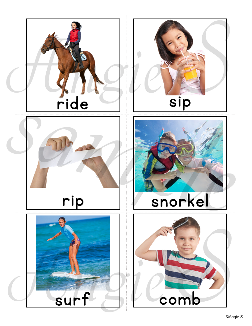 Action Verbs Picture Cards for Speech Therapy ESL Vocabulary Autism ...