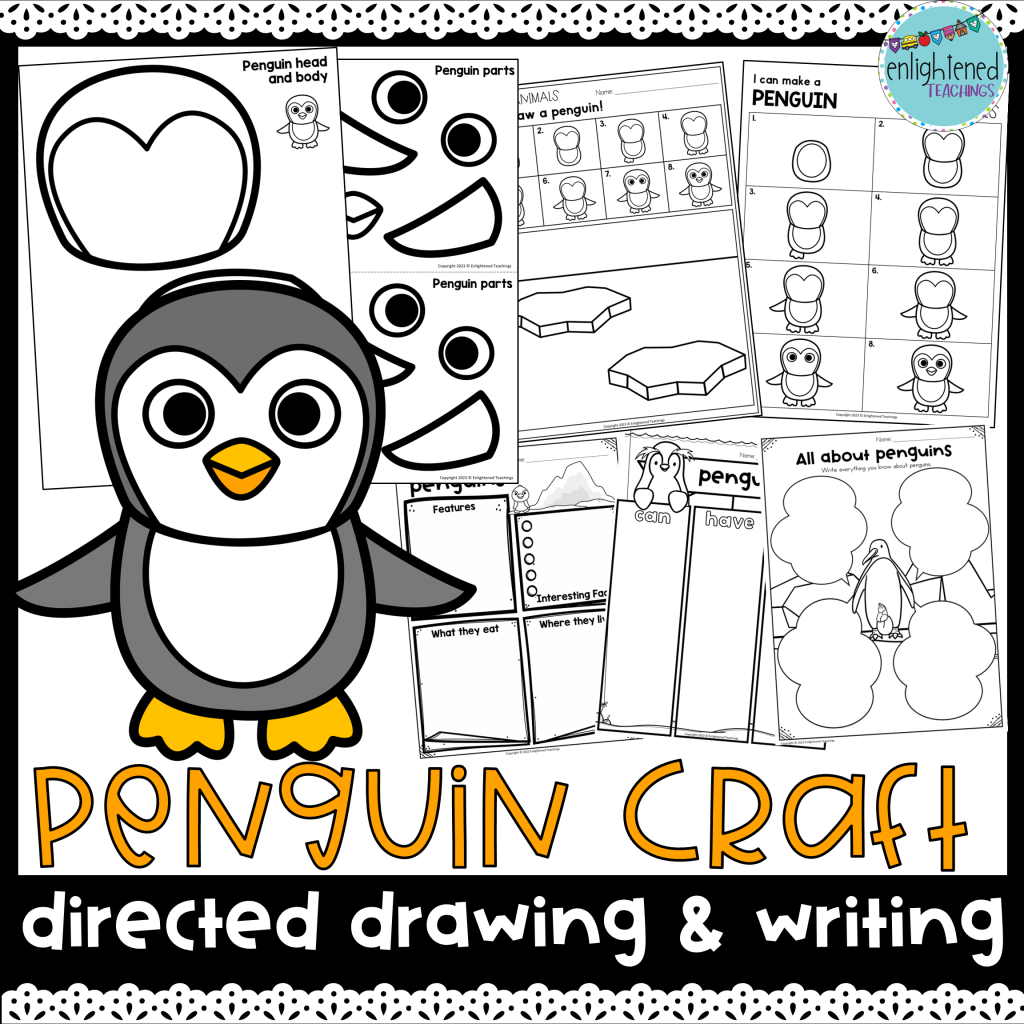 Penguin Craft Penguin Research Arctic Animal Crafts & Directed Drawing ...