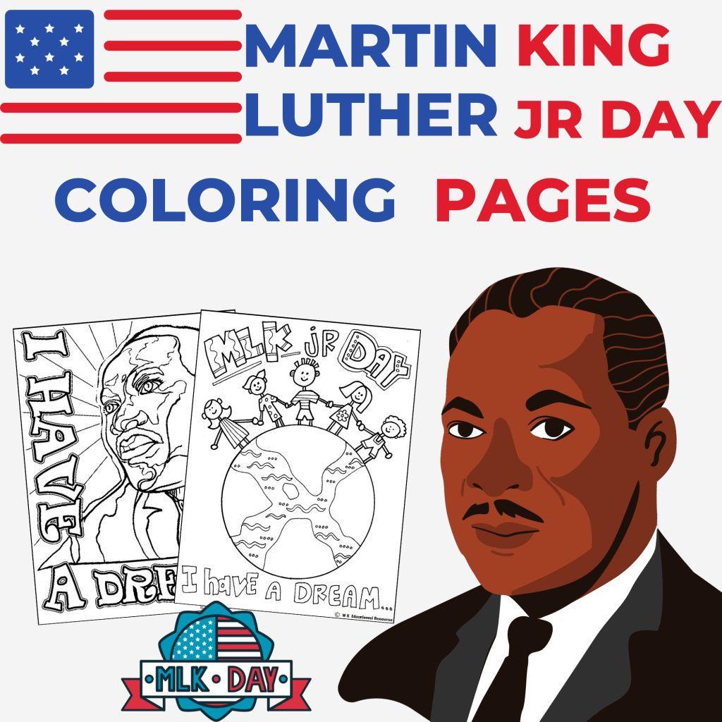 Martin Luther King Jr Day Coloring Pages MLK Day Quotes Black History ...